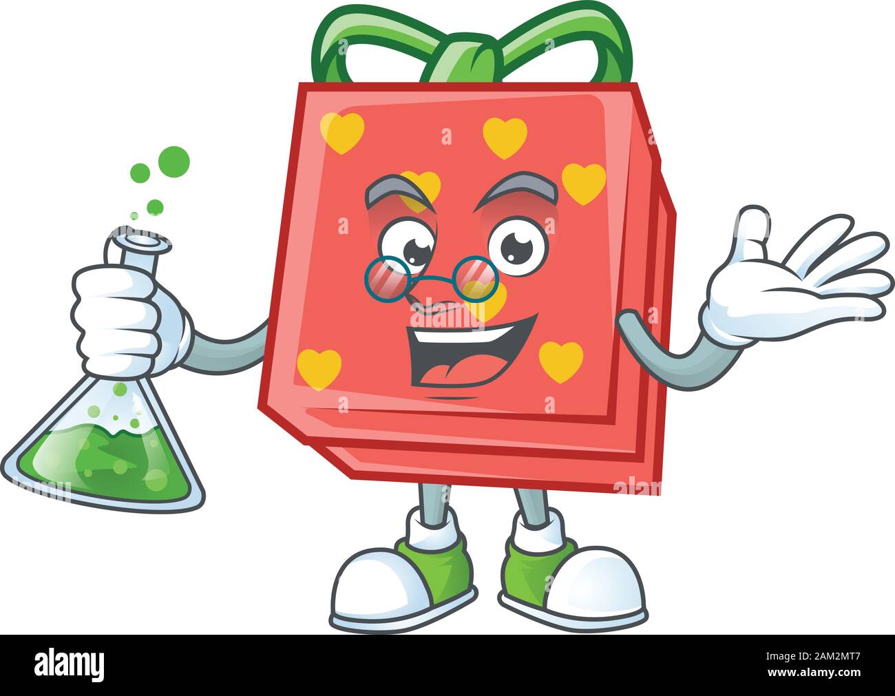 Smart Professor love gift red cartoon character with glass tube Stock ...