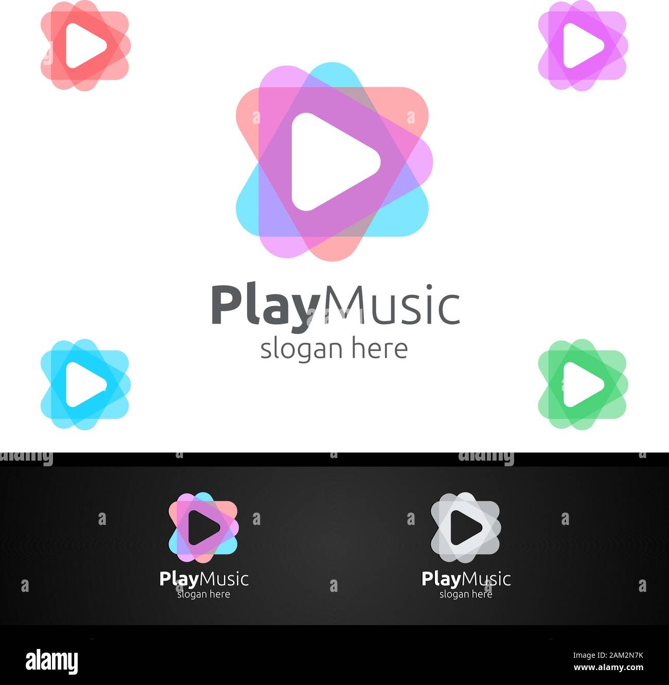 Abstract Music Logo with Note and Play Concept Stock Vector Image & Art ...
