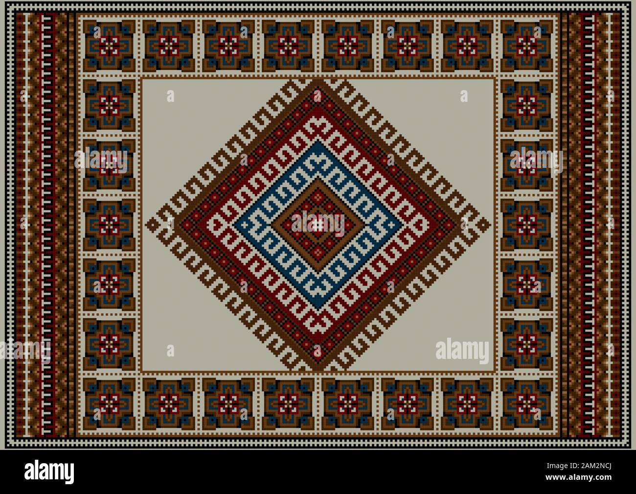 Luxury refined vintage ethnic carpet with beige at the middle Stock ...