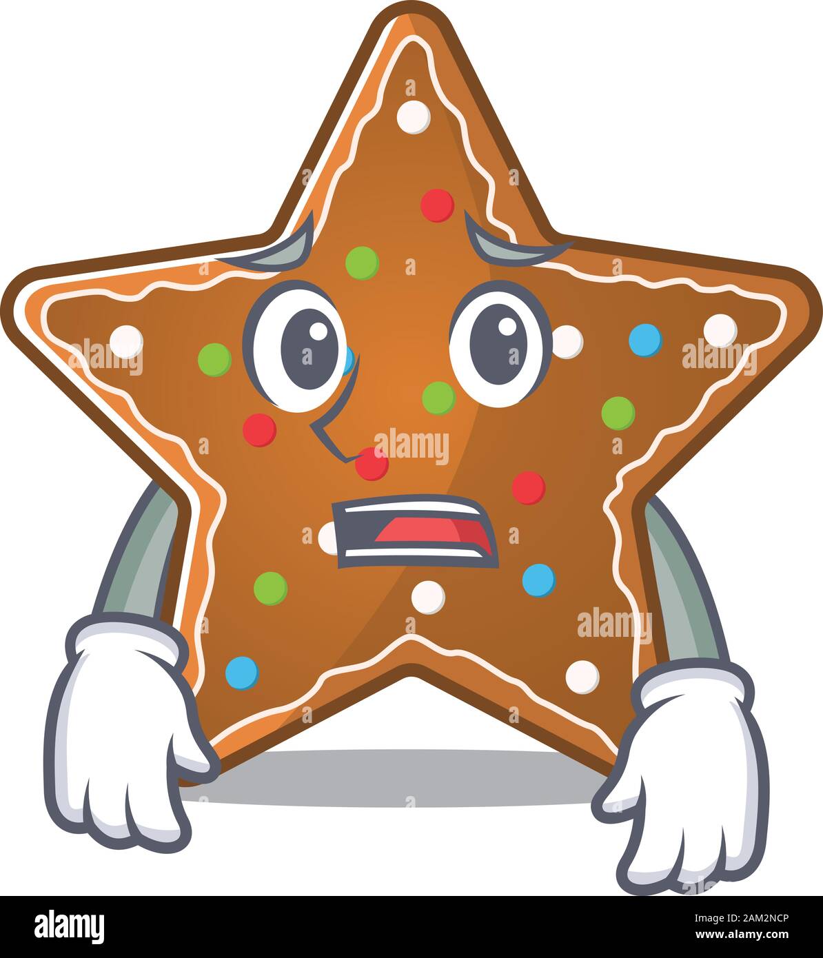 A picture of gingerbread star showing afraid look face Stock Vector ...