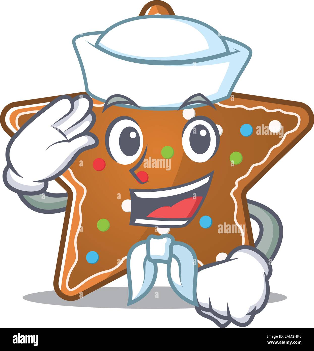 A mascot design of gingerbread star Sailor wearing hat Stock Vector ...