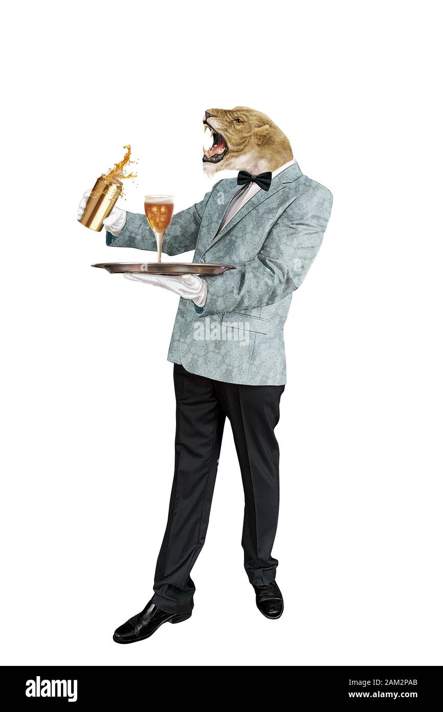 Lion man hybrid realistic illustration Stock Photo - Alamy