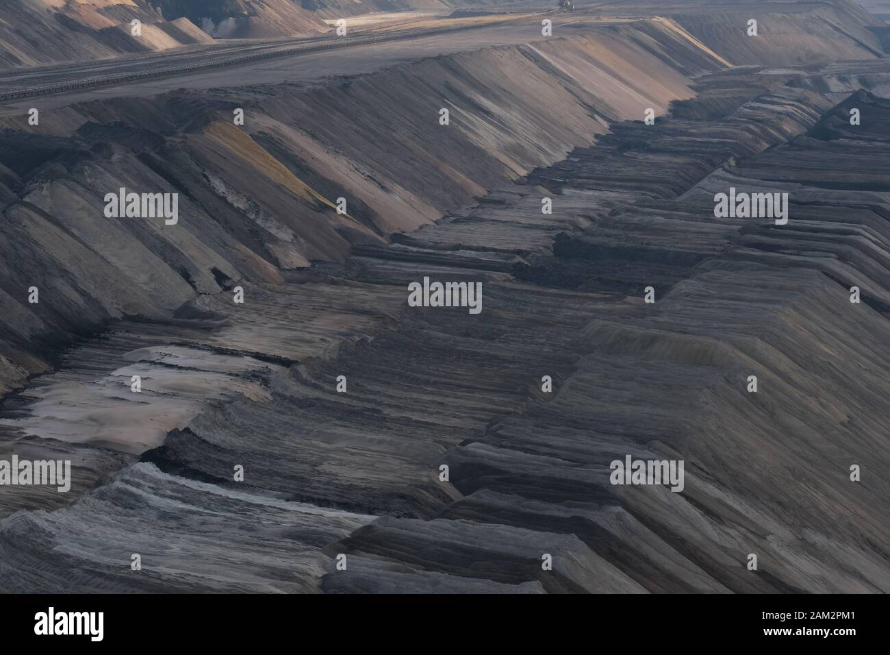 Destruction and scarring of land by open pit coal mining, Garzweiller ...