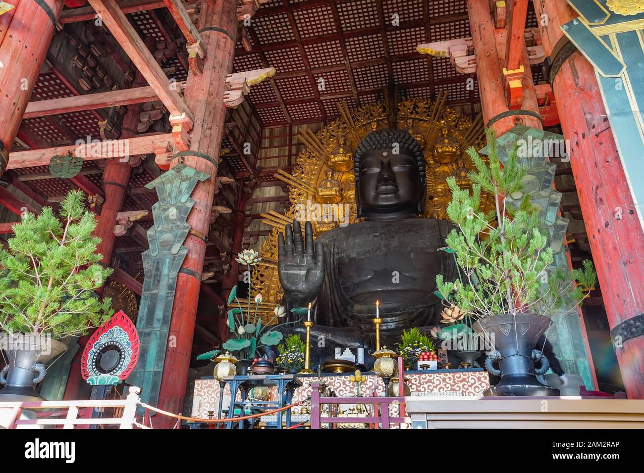 Nara, Japan - December 16, 2019 : The big Buddha statue enshrined in ...