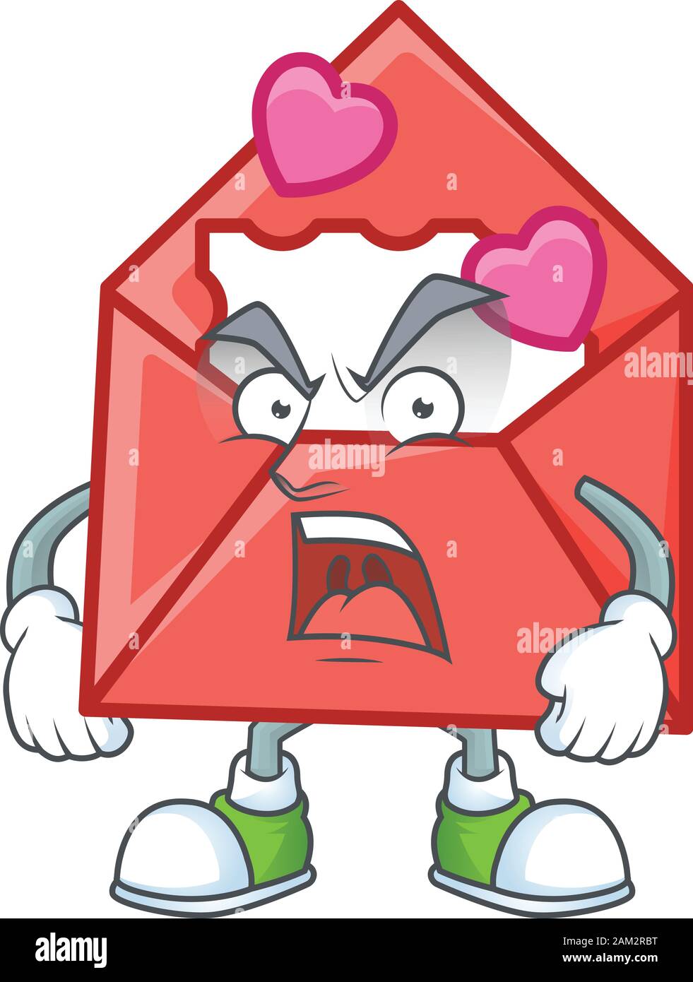 Love letter cartoon character design having angry face Stock Vector ...
