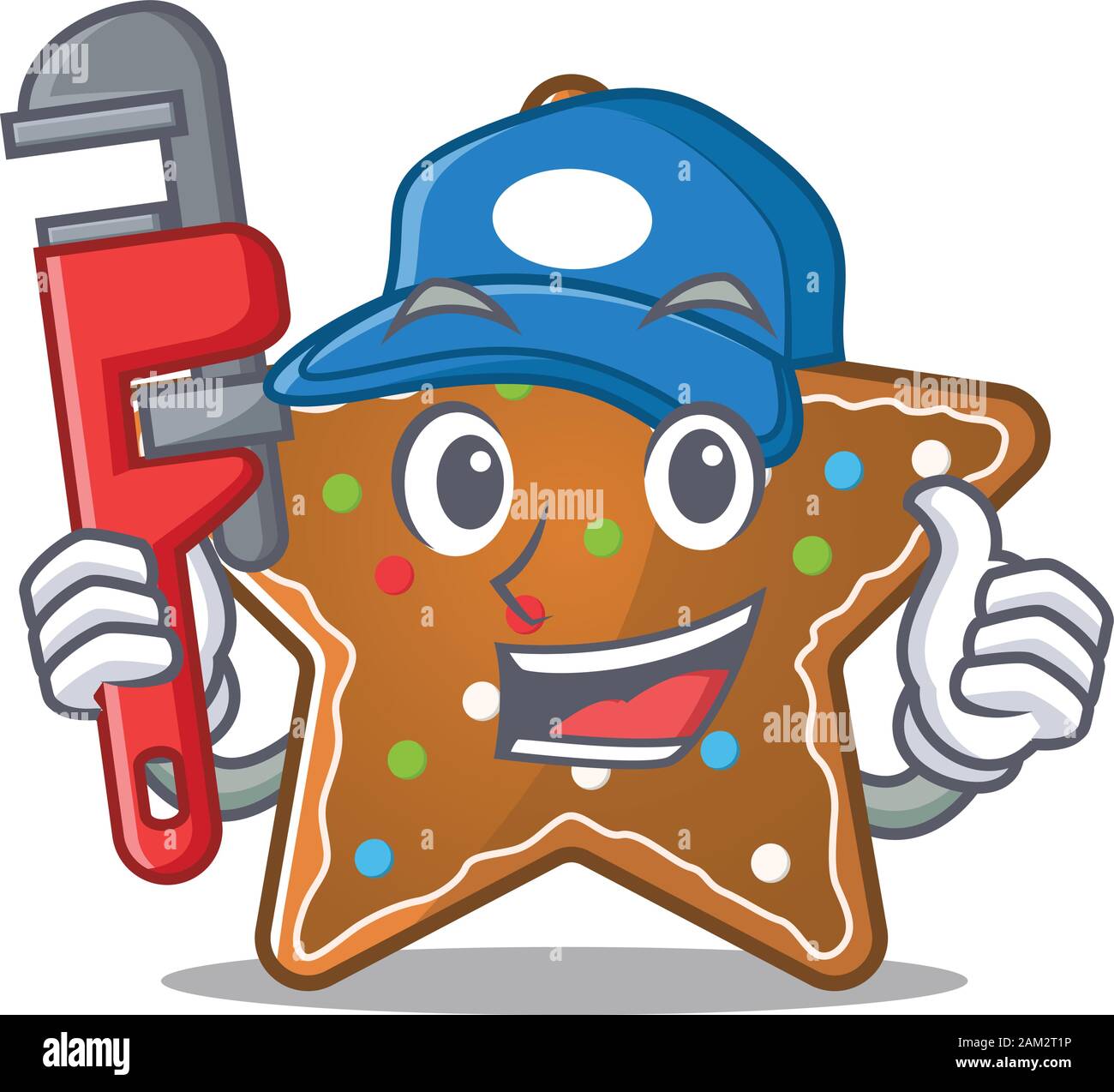 Cool Plumber gingerbread star on mascot picture style Stock Vector ...