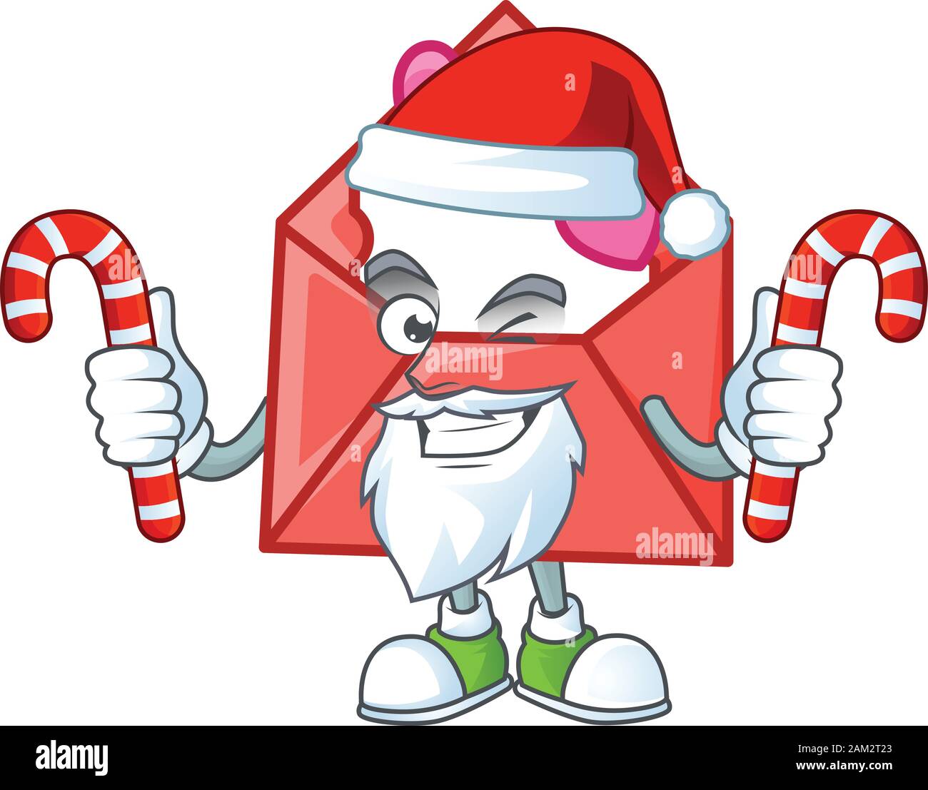 Love letter Cartoon character in Santa costume with candy Stock Vector ...
