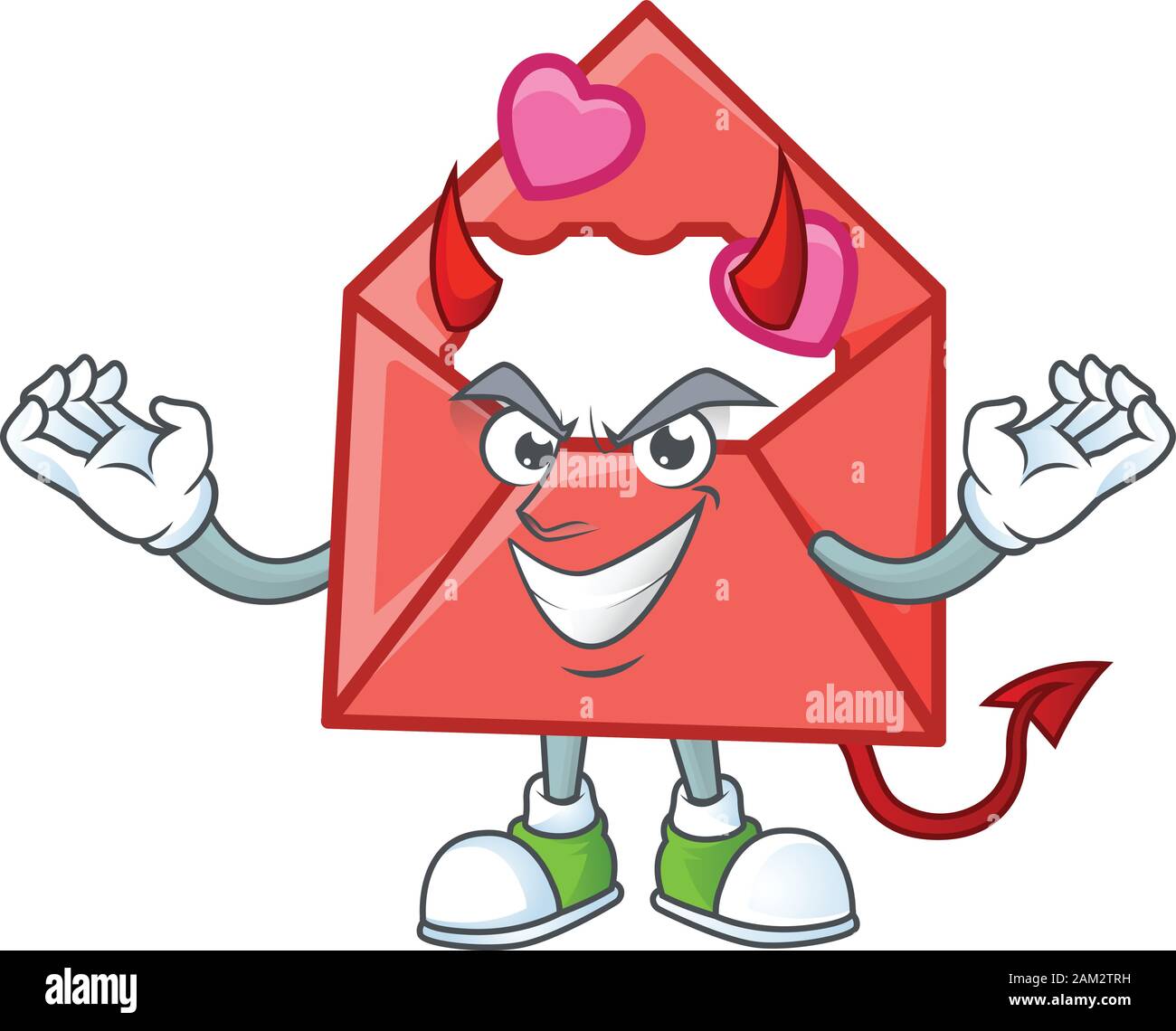 Devil love letter Cartoon character design style Stock Vector Image ...