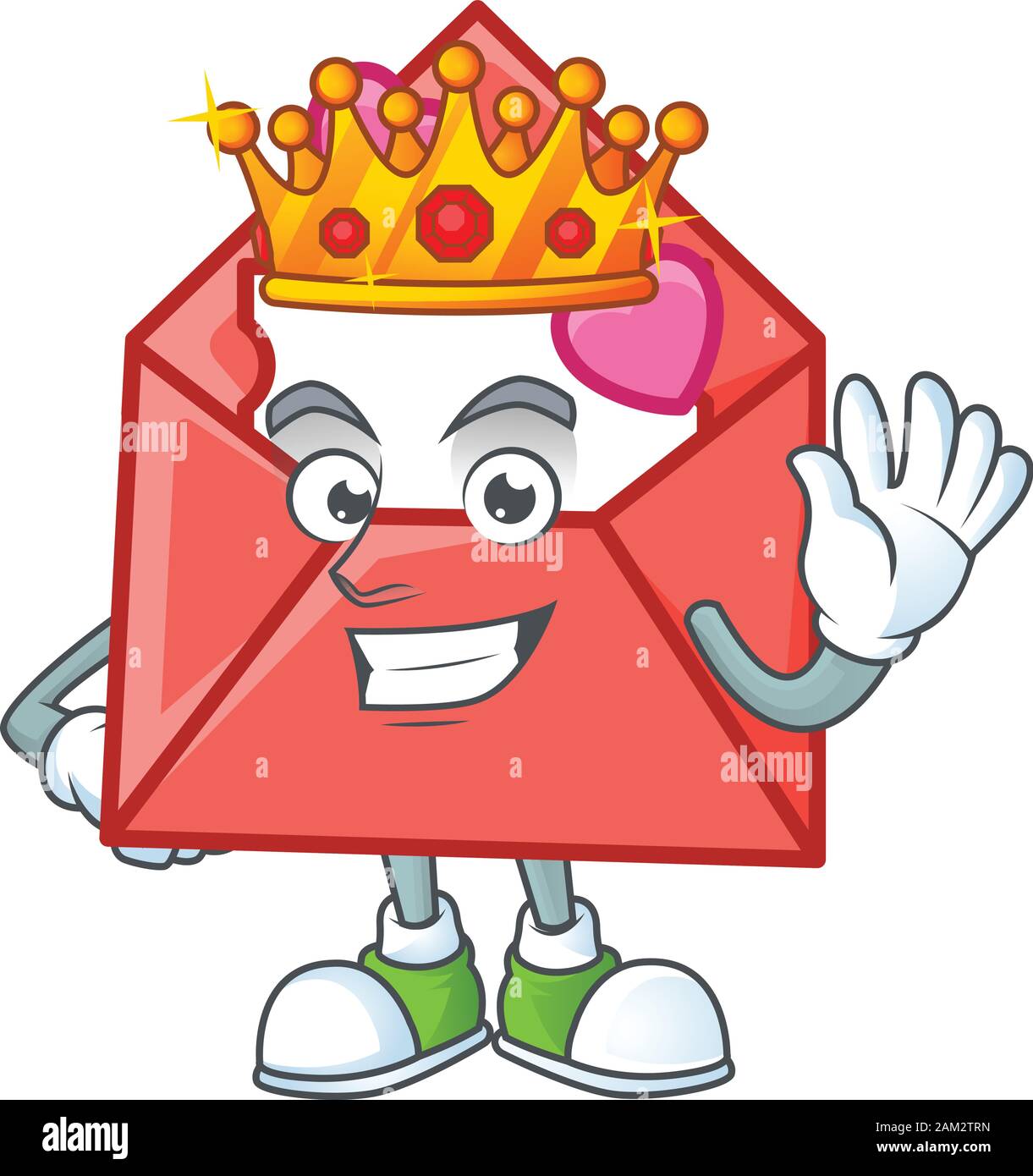 A stunning of love letter stylized of King on cartoon mascot style ...