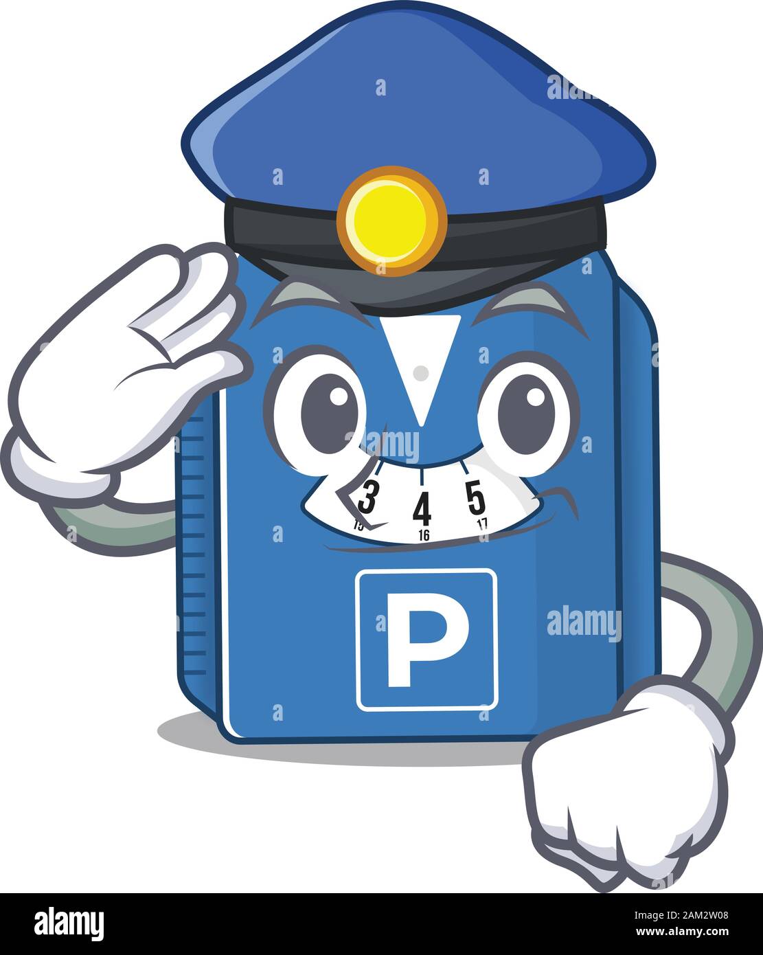 Parking disc Cartoon mascot performed as a Police officer Stock Vector ...