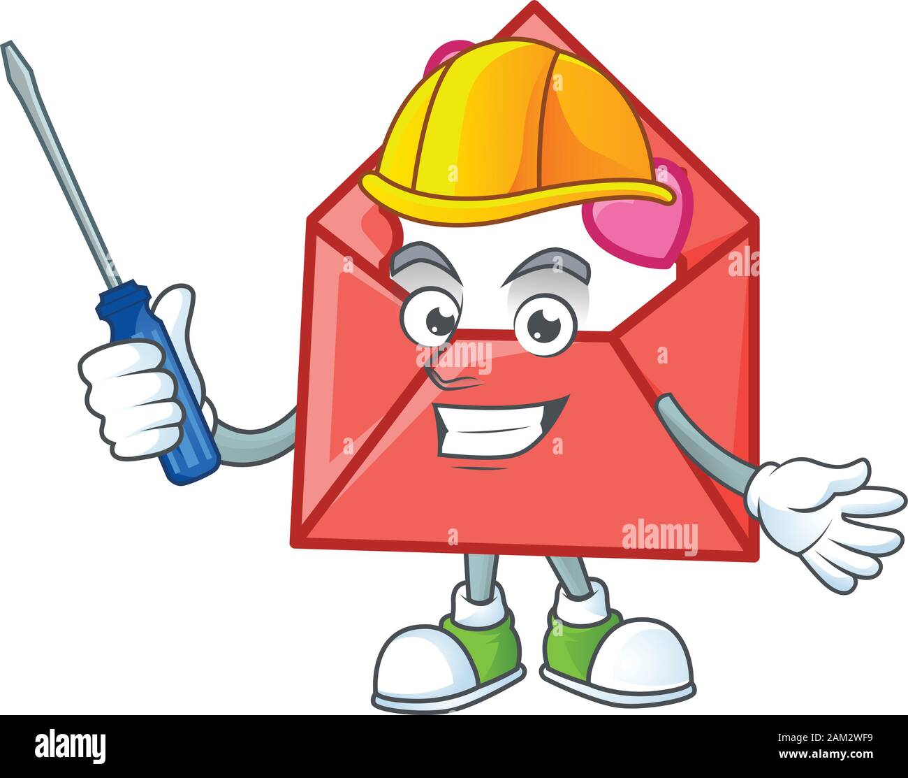 Cool automotive love letter in cartoon character style Stock Vector ...