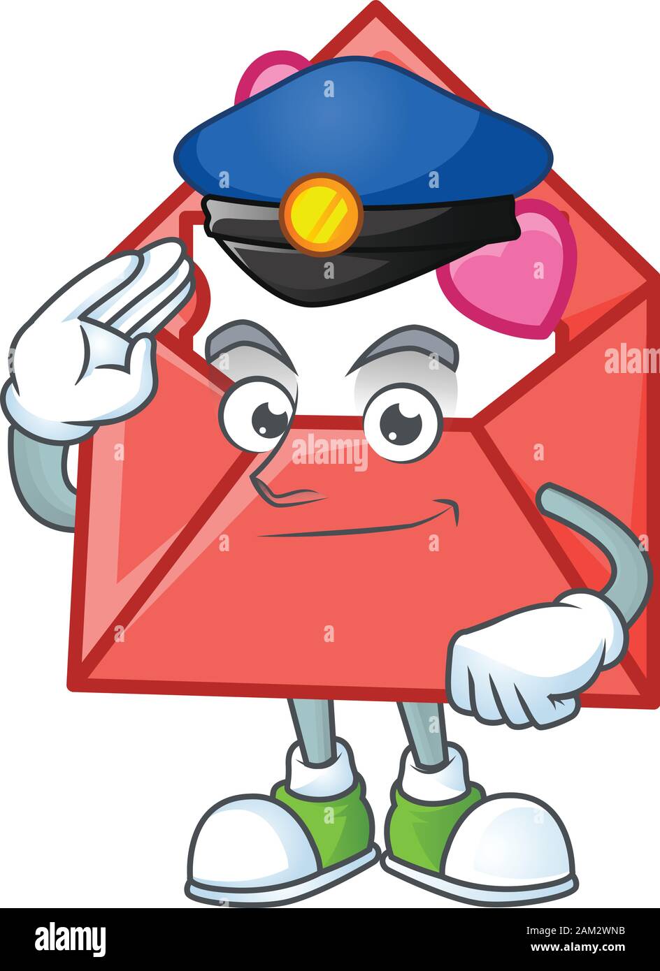A character design of love letter in a Police officer costume Stock ...
