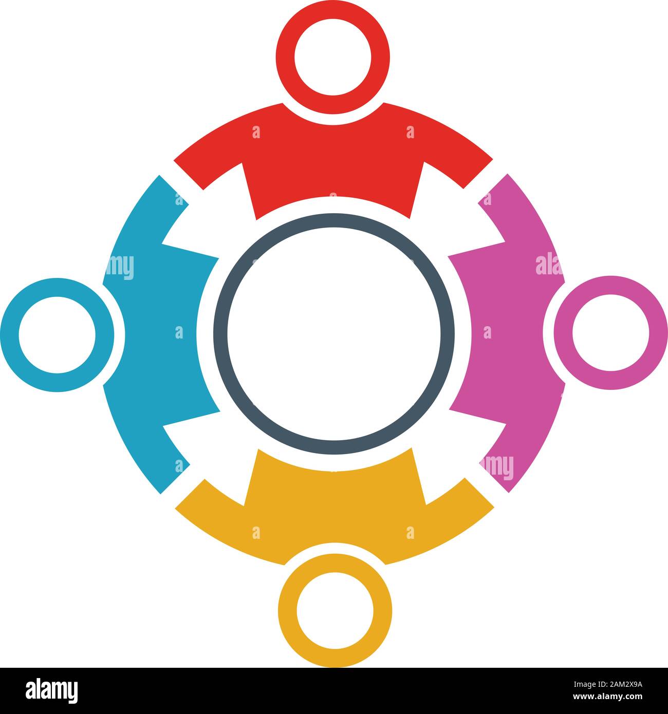 People activity and creativity together in round logo design Stock ...