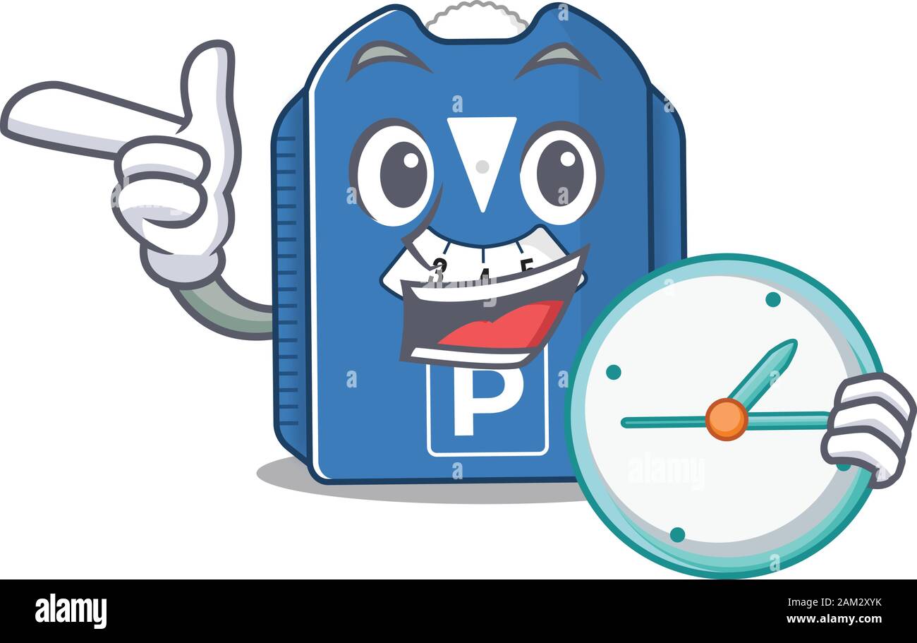 cartoon character style parking disc having clock Stock Vector Image ...