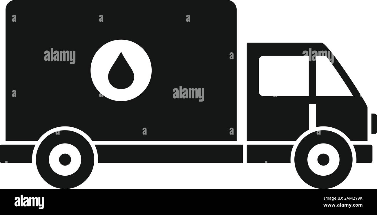 Milk delivery truck icon. Simple illustration of milk delivery truck ...