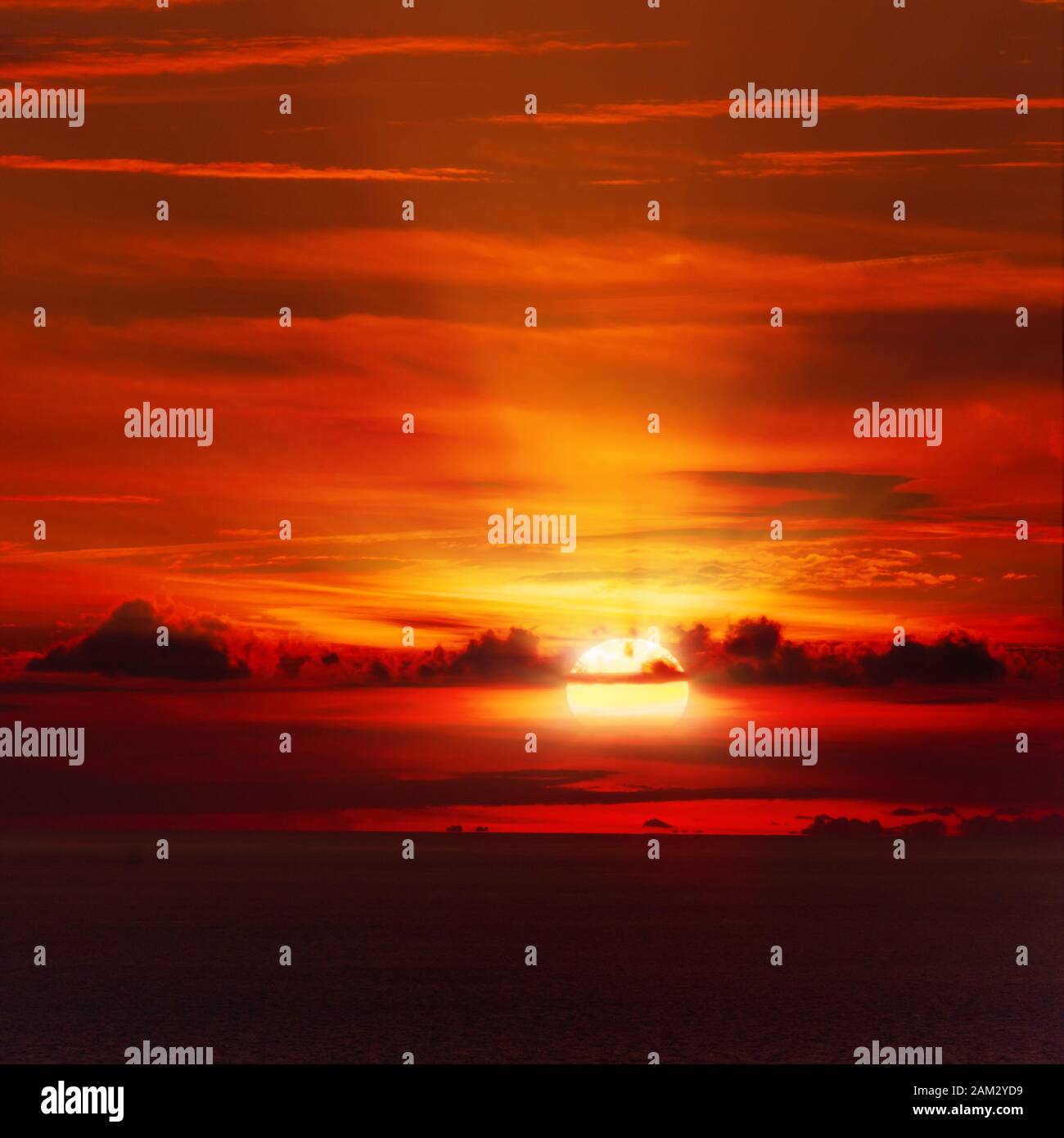 Beautiful sky. red sunlight lighting the clouds softly Stock Photo - Alamy