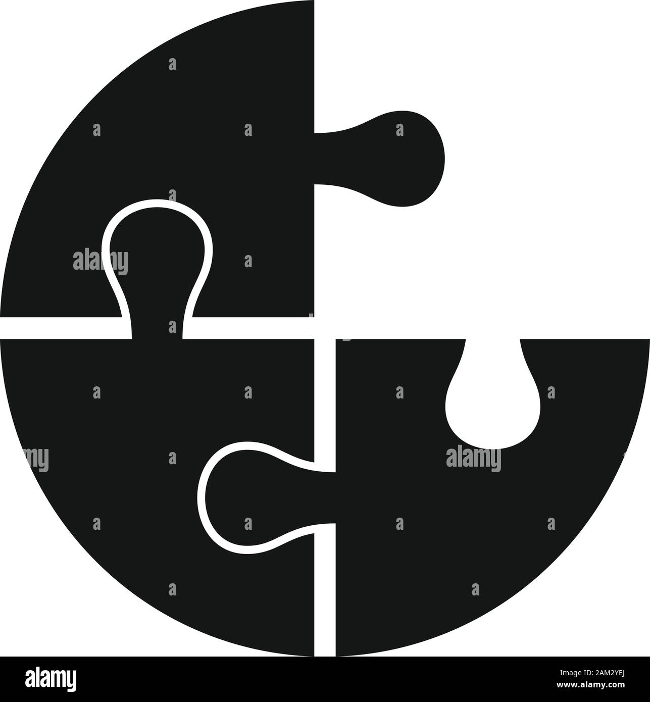 Round circle puzzle icon. Simple illustration of round circle puzzle ...