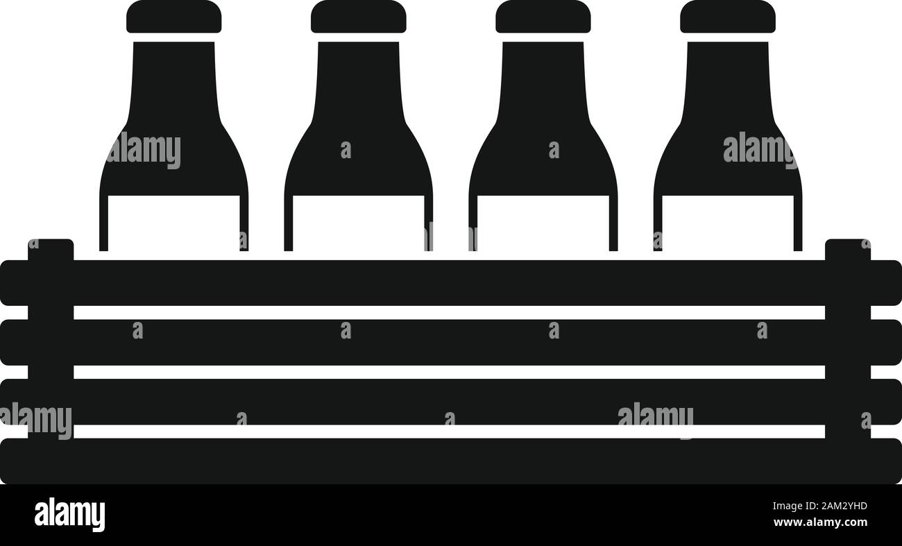 Milk bottle box icon. Simple illustration of milk bottle box vector ...