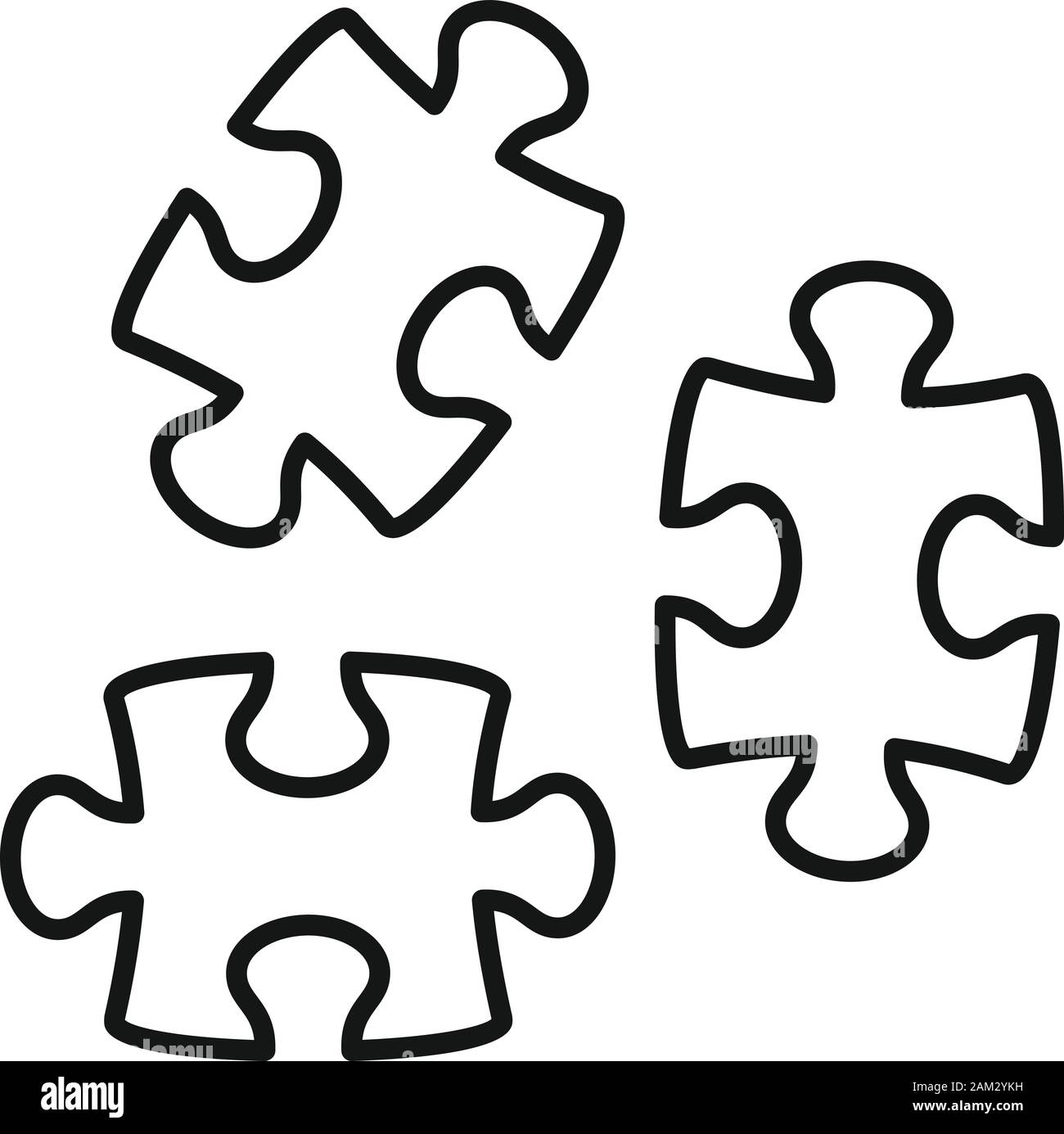 Jigsaw icon. Outline jigsaw vector icon for web design isolated on ...