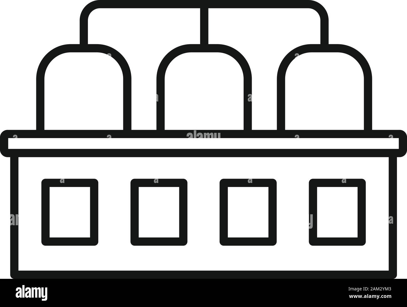 Milk factory building icon. Outline milk factory building vector icon ...