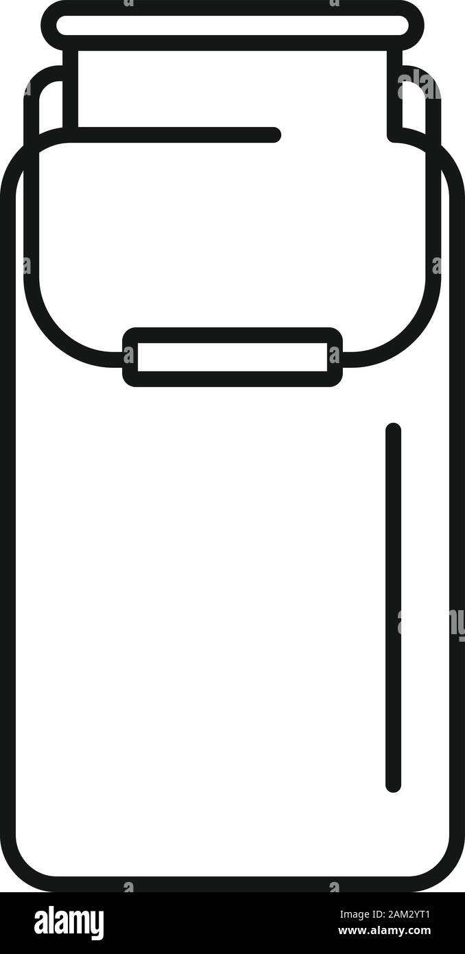 Milk aluminium pot icon. Outline milk aluminium pot vector icon for web ...