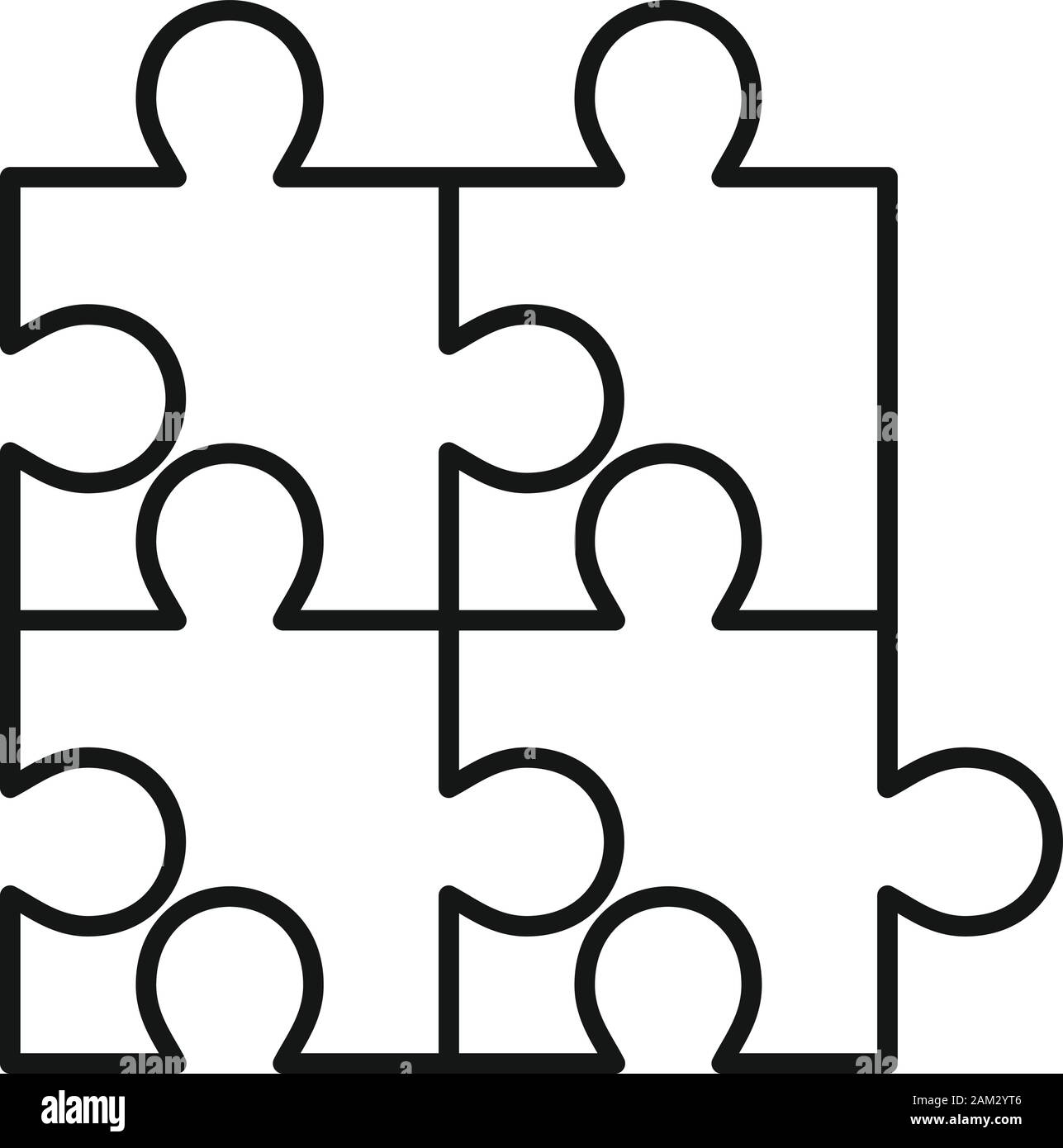 Cube puzzle icon. Outline cube puzzle vector icon for web design ...