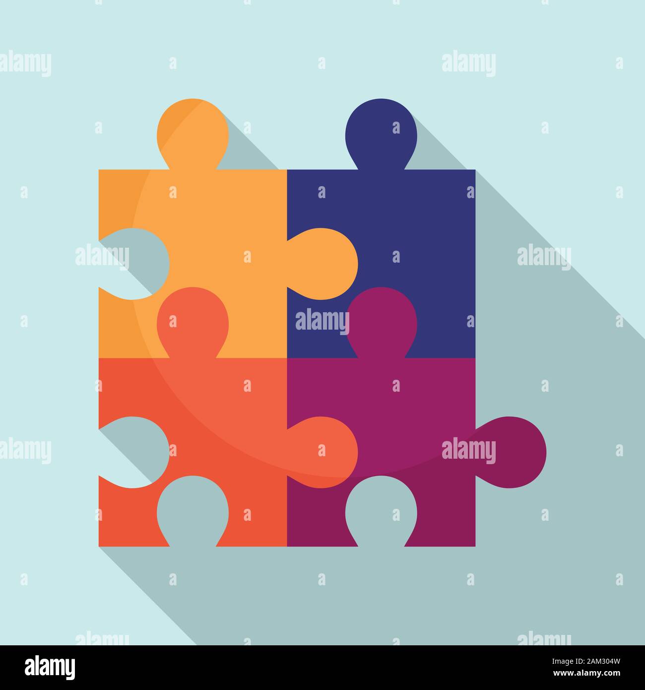 Cube puzzle icon. Flat illustration of cube puzzle vector icon for web ...