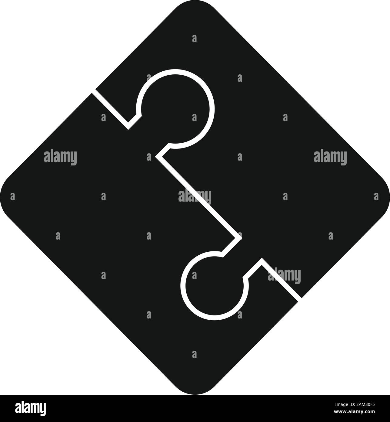 Half part puzzle icon. Simple illustration of half part puzzle vector ...