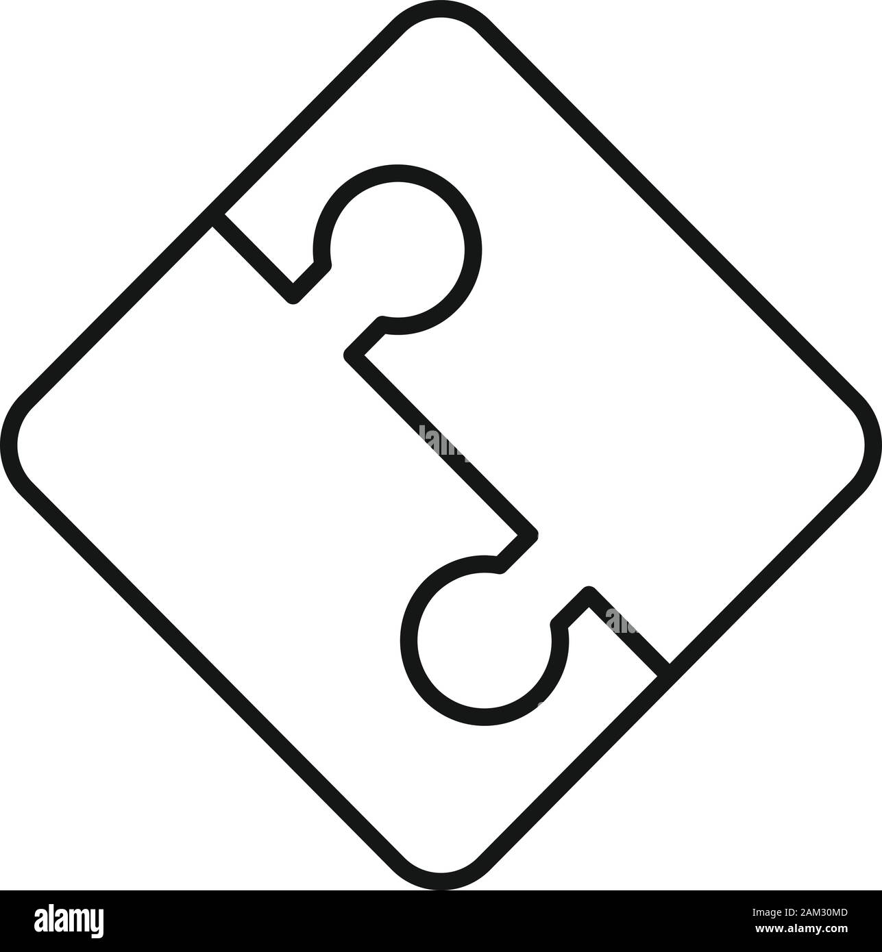 Half part puzzle icon. Outline half part puzzle vector icon for web ...