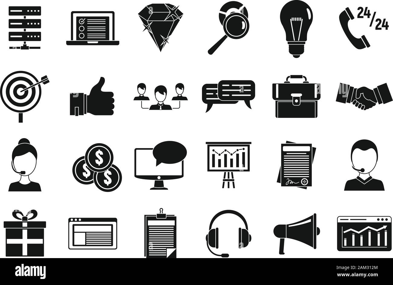 Customer relationship management icons set. Simple set of customer ...