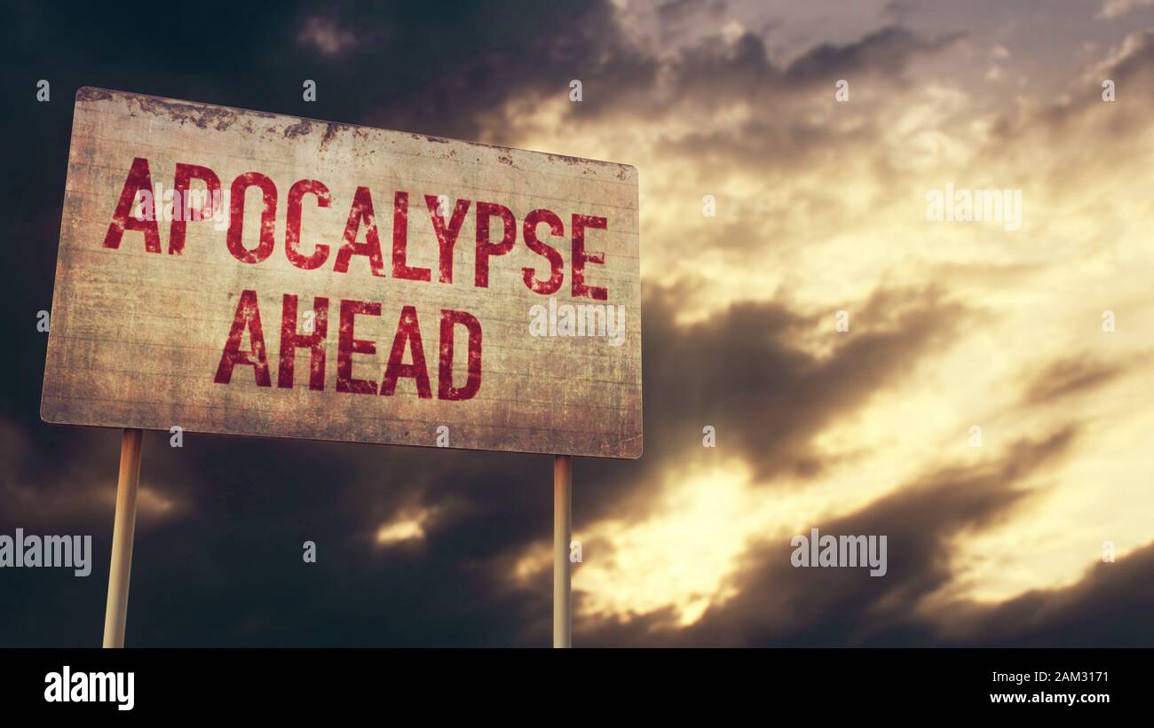 Old sign apocalypse hi-res stock photography and images - Alamy