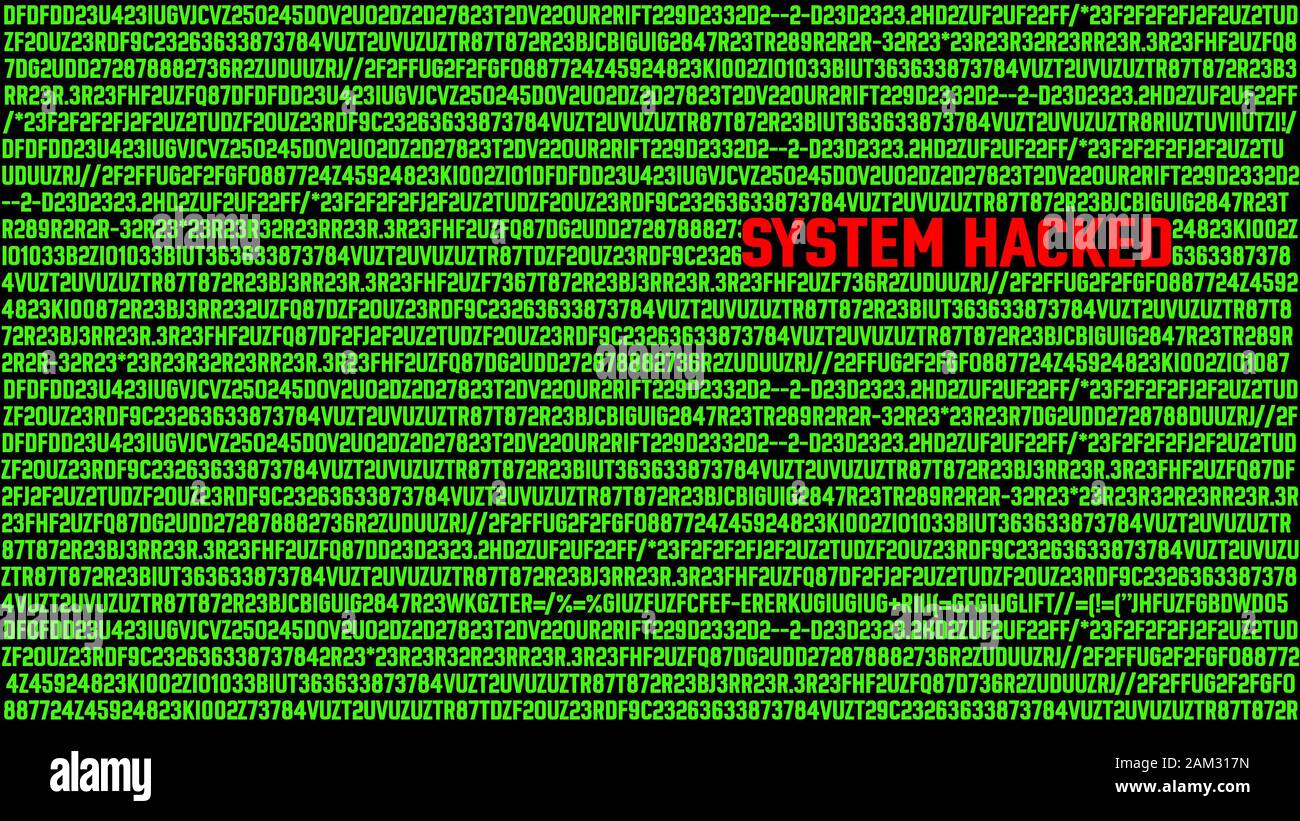 Computer System Hacked Terminal Concept Stock Photo - Alamy