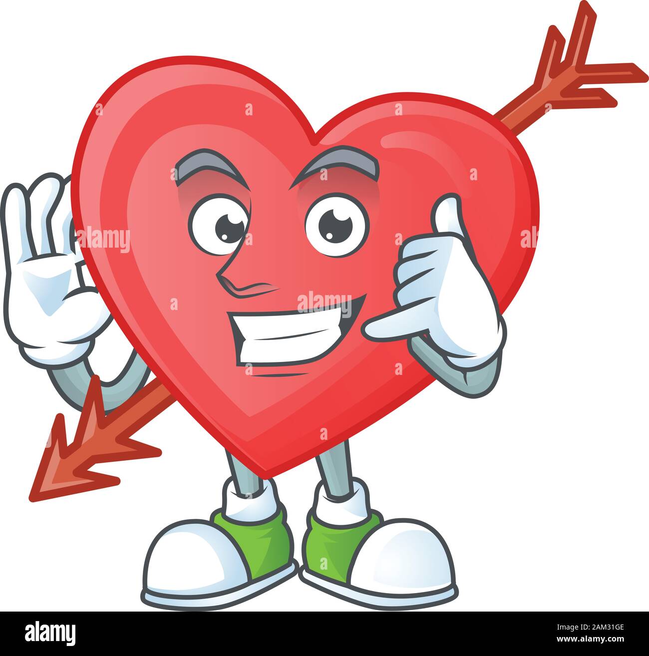 Call me funny arrow love mascot picture style Stock Vector Image & Art ...