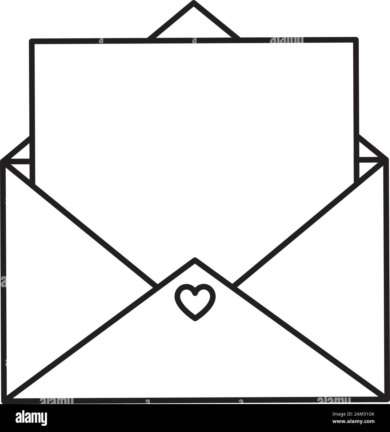 Open envelope icon cartoon Black and White Stock Photos & Images - Alamy
