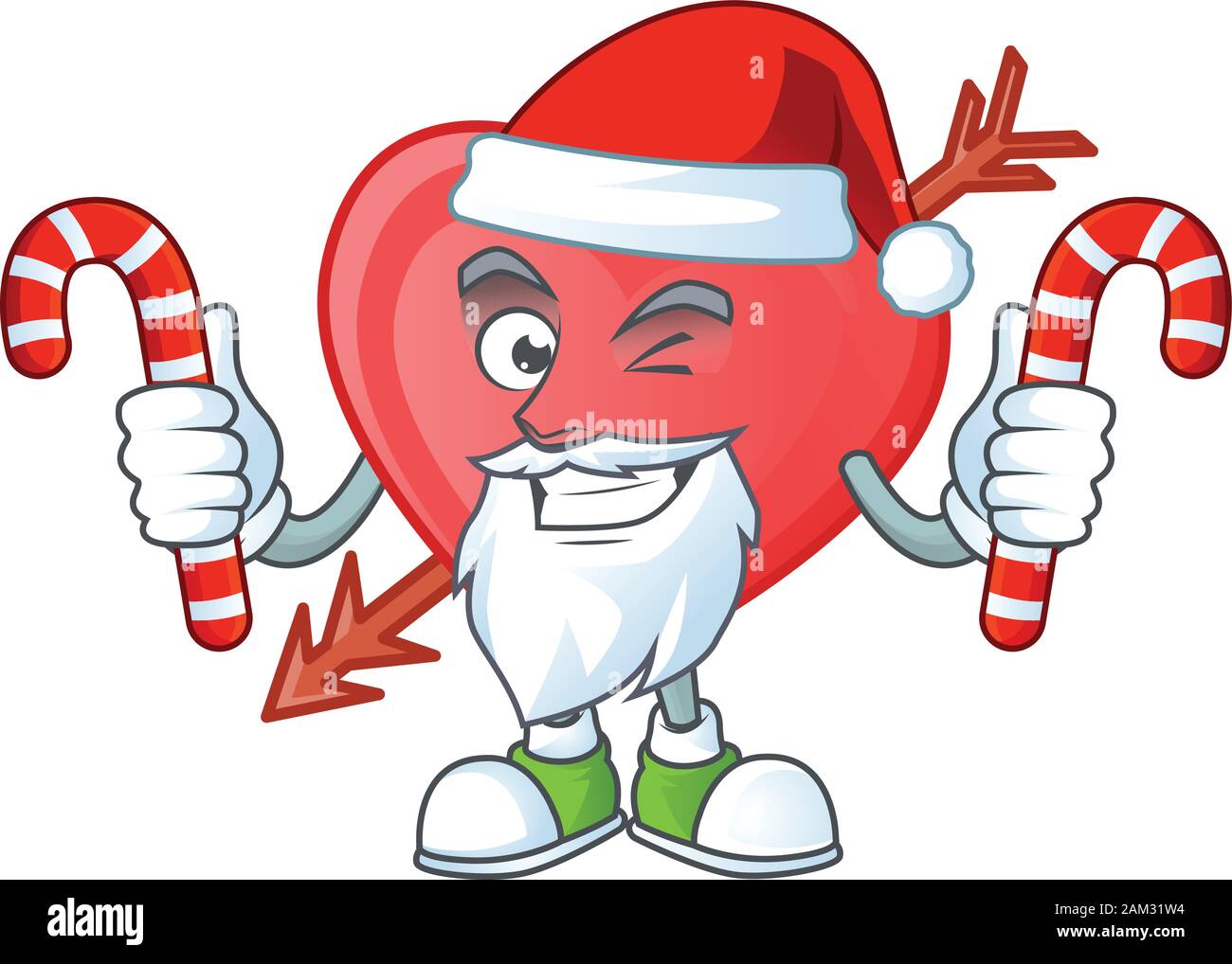 Arrow love Cartoon character in Santa costume with candy Stock Vector ...