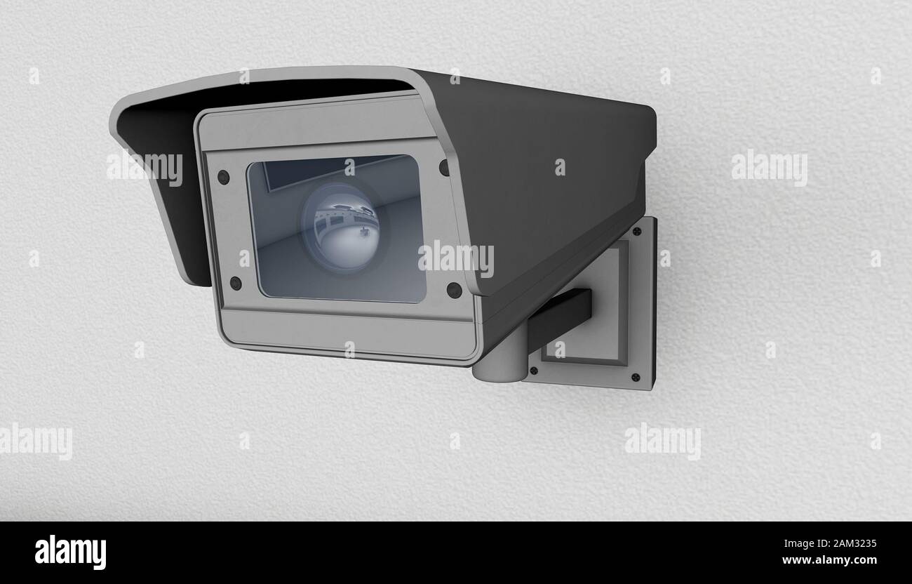 Modern High Security CCTV Camera 3D Illustration Stock Photo - Alamy