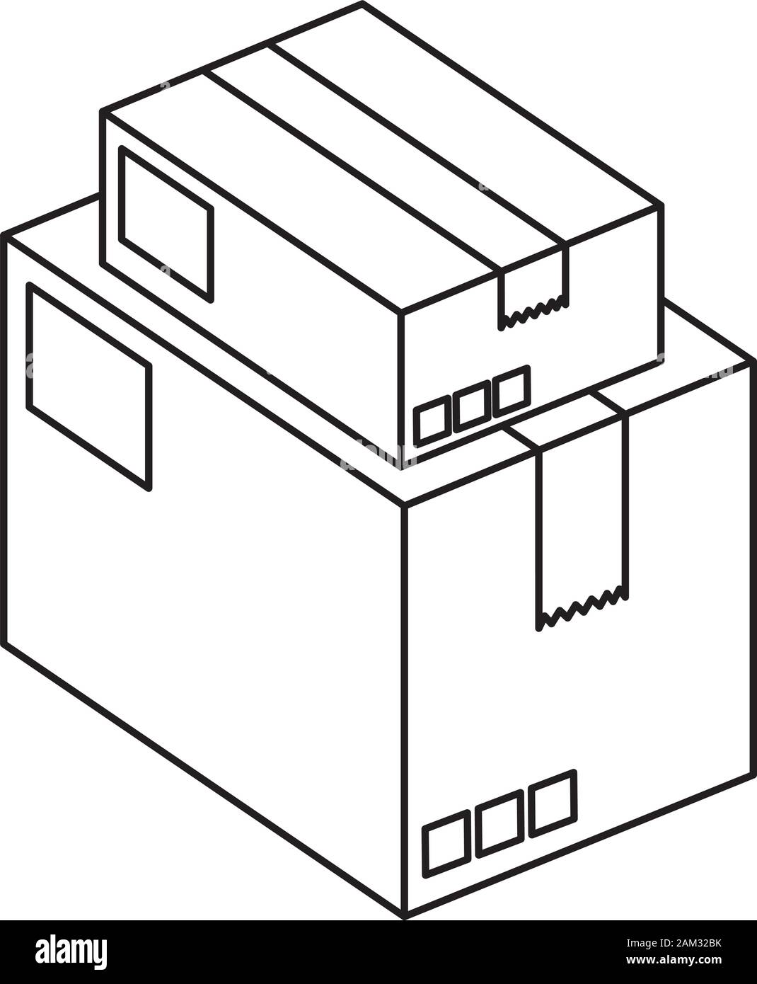 boxes packages cargo isolated icon Stock Vector Image & Art - Alamy