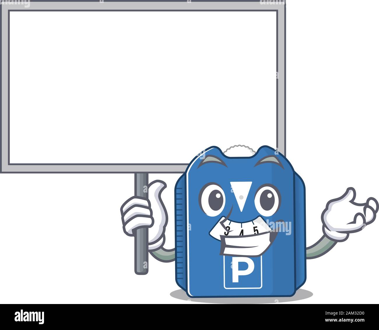 A cute picture of parking disc cute cartoon character bring a board ...