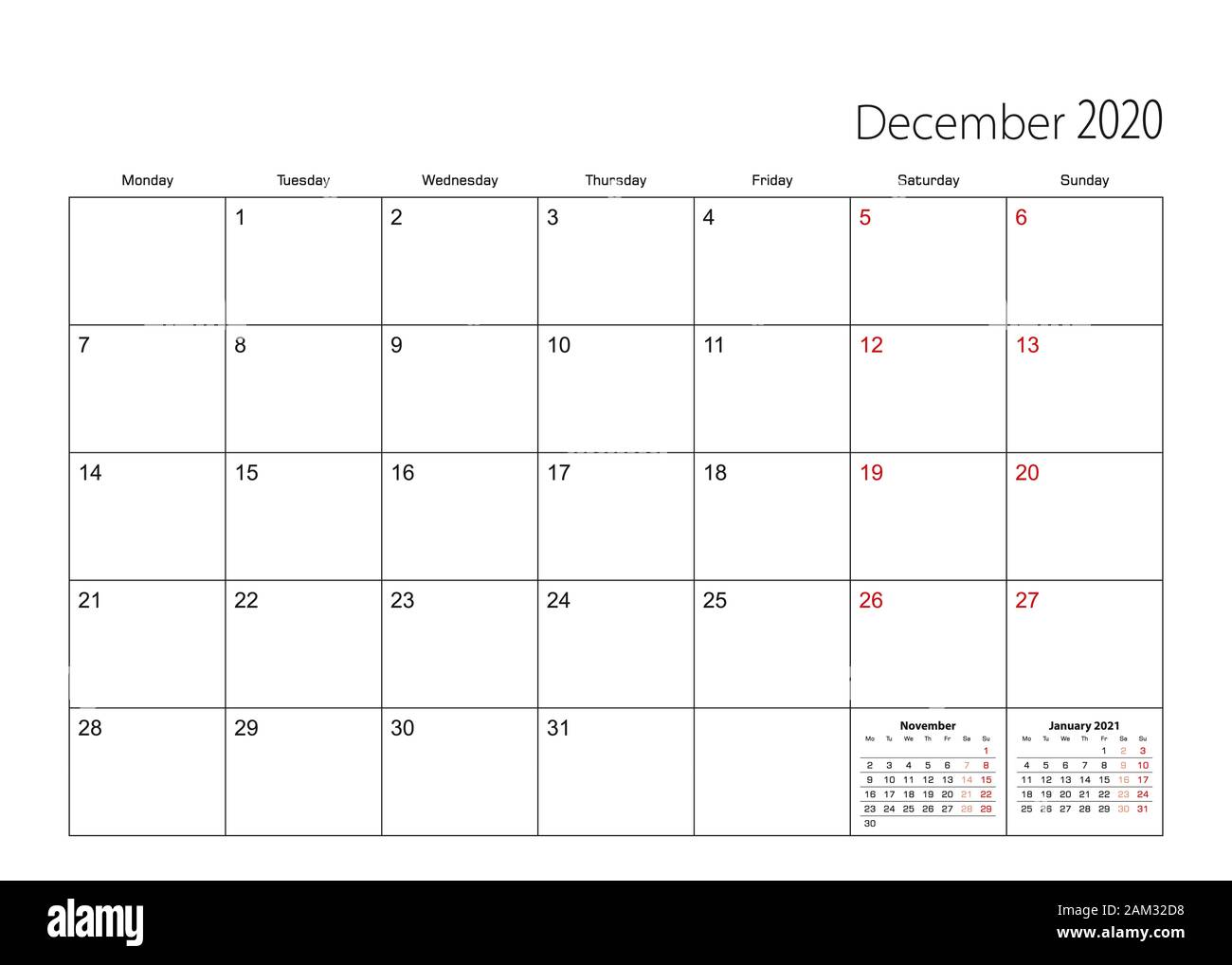 2020 planner vector vectors hi-res stock photography and images - Alamy