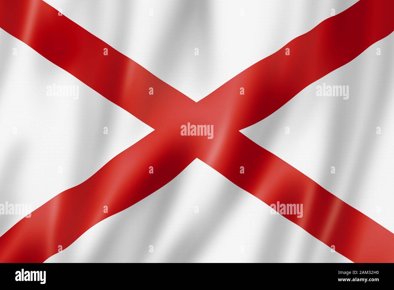 Alabama flag, united states waving banner collection. 3D illustration ...