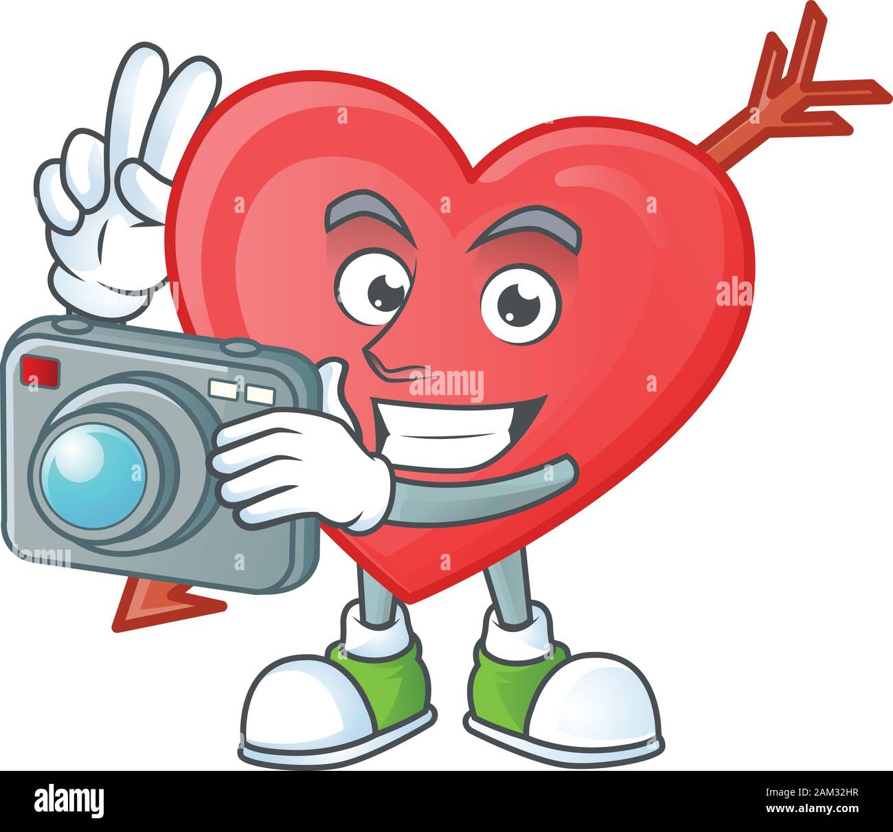 Cool Photographer arrow love character with a camera Stock Vector Image ...