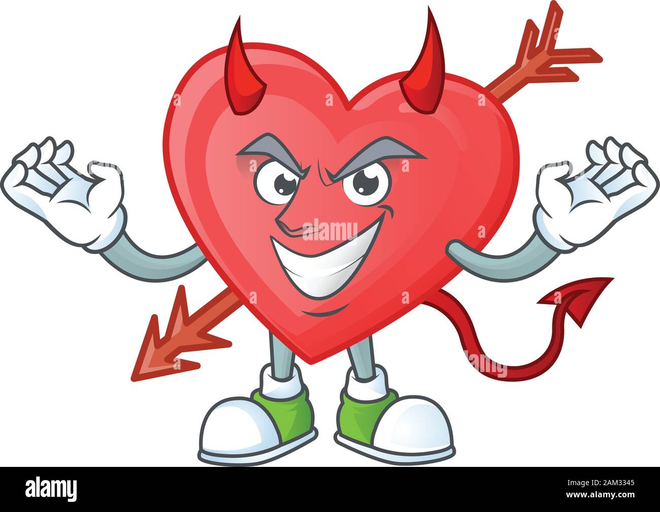 Devil arrow love Cartoon character design style Stock Vector Image ...