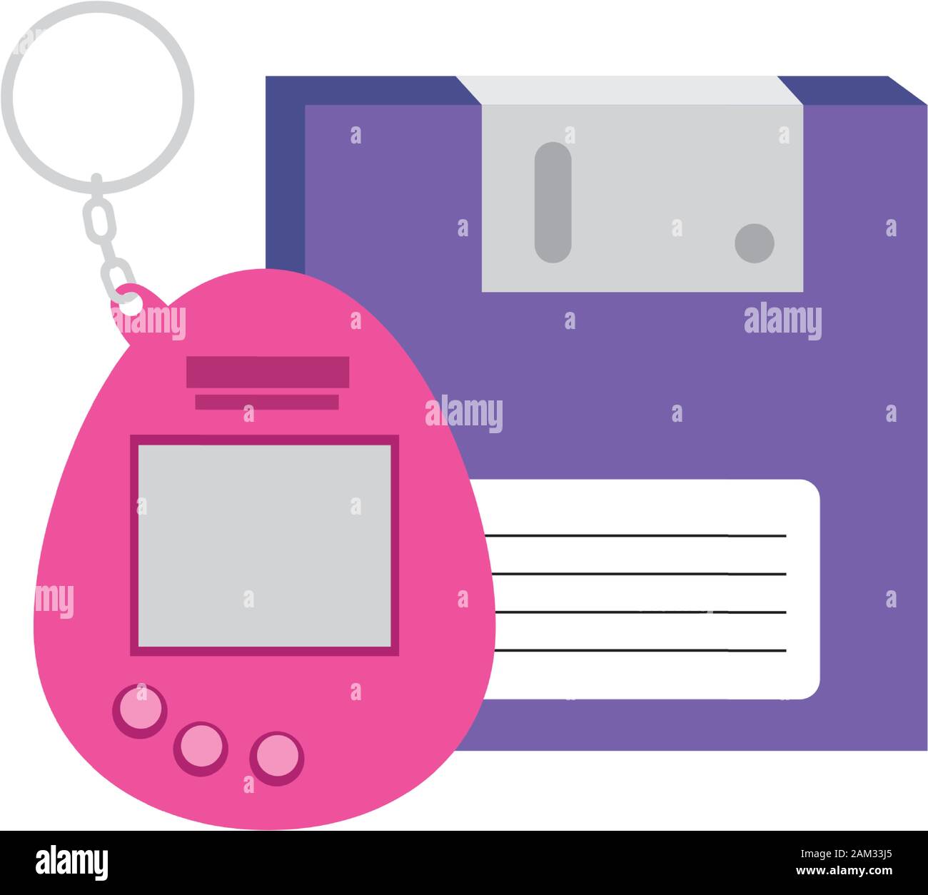 floppy with video game mascot nineties retro style Stock Vector Image ...