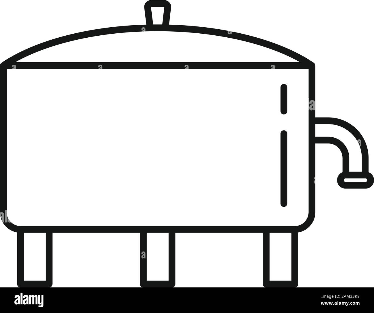Milk factory tank icon. Outline milk factory tank vector icon for web ...