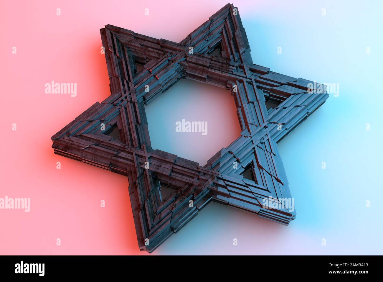 David Star Unique 3D Design Illustration Stock Photo - Alamy