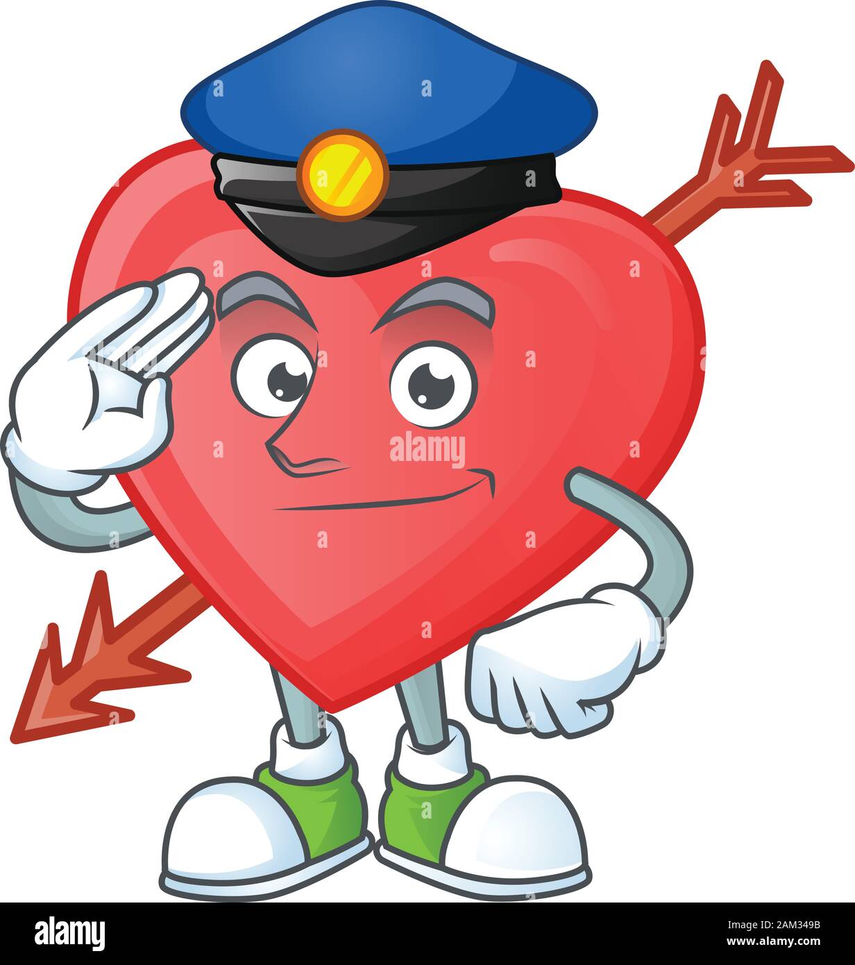A character design of arrow love in a Police officer costume Stock ...