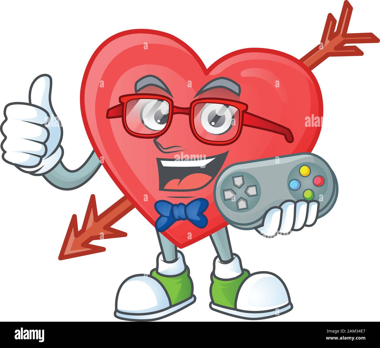 Smiley gamer arrow love cartoon mascot style Stock Vector Image & Art ...