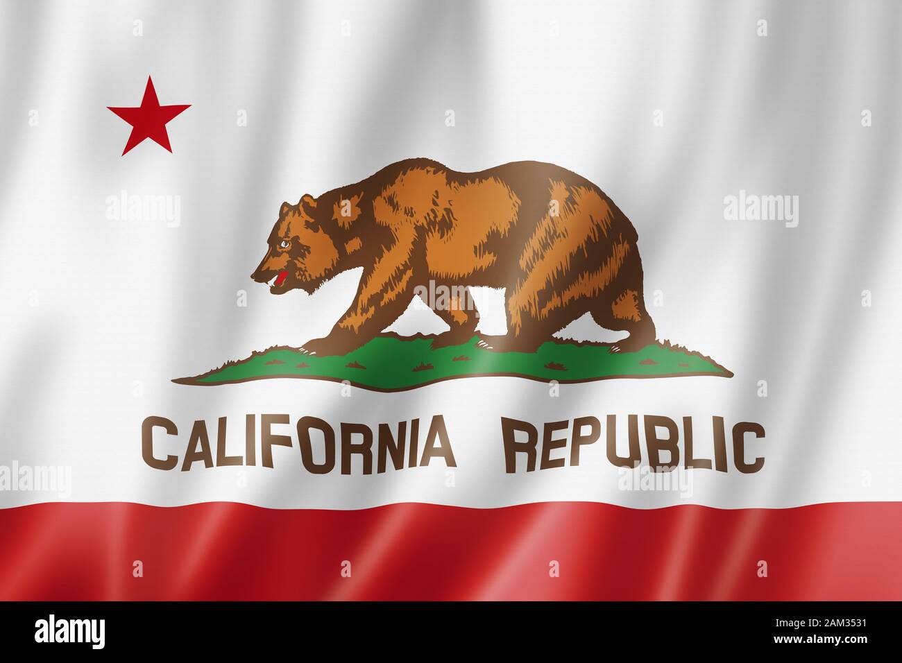 California flag, united states waving banner collection. 3D ...