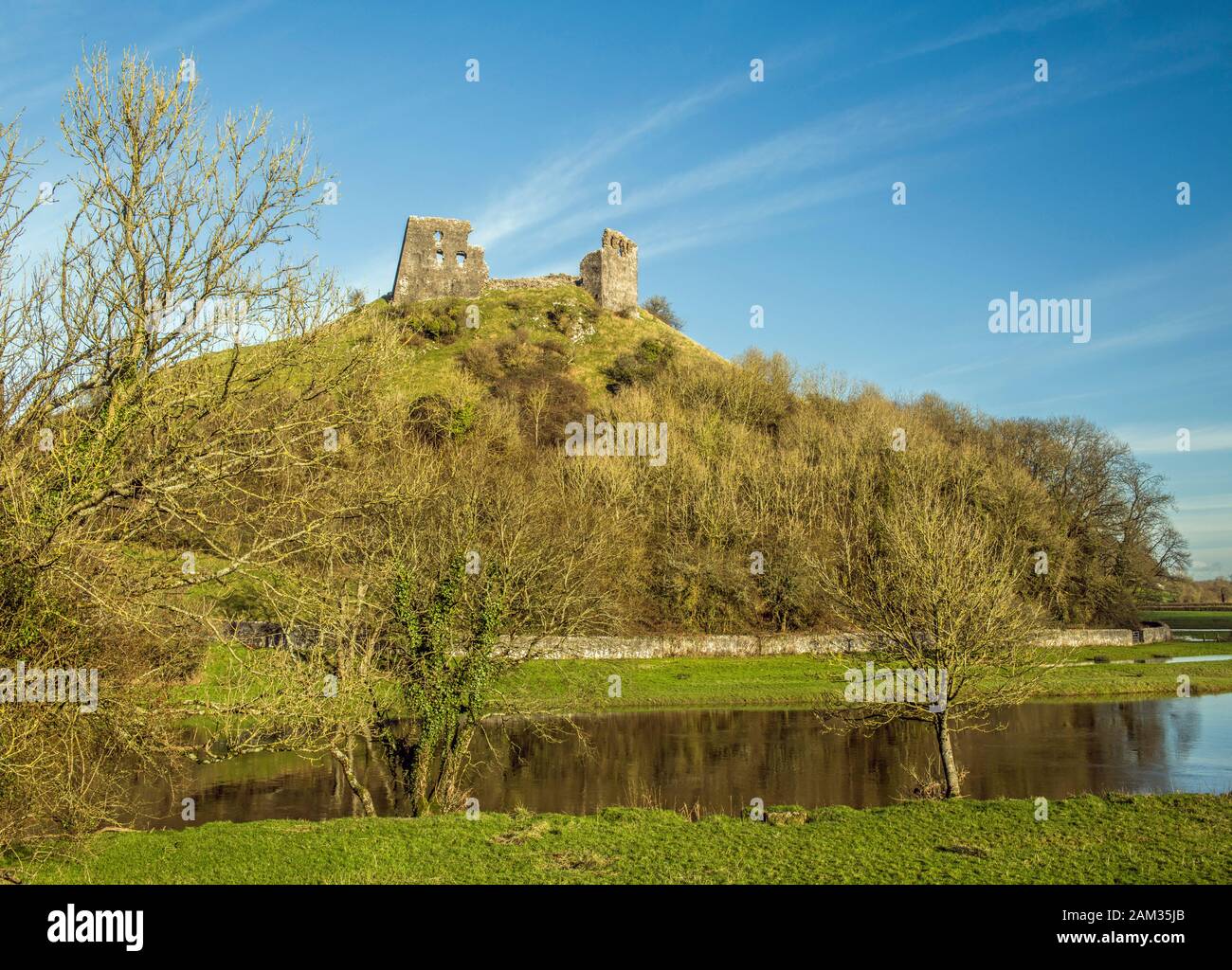 Dryslwyn Castle and River Tywi in the lower Tywi Valley Carmarthenshire ...
