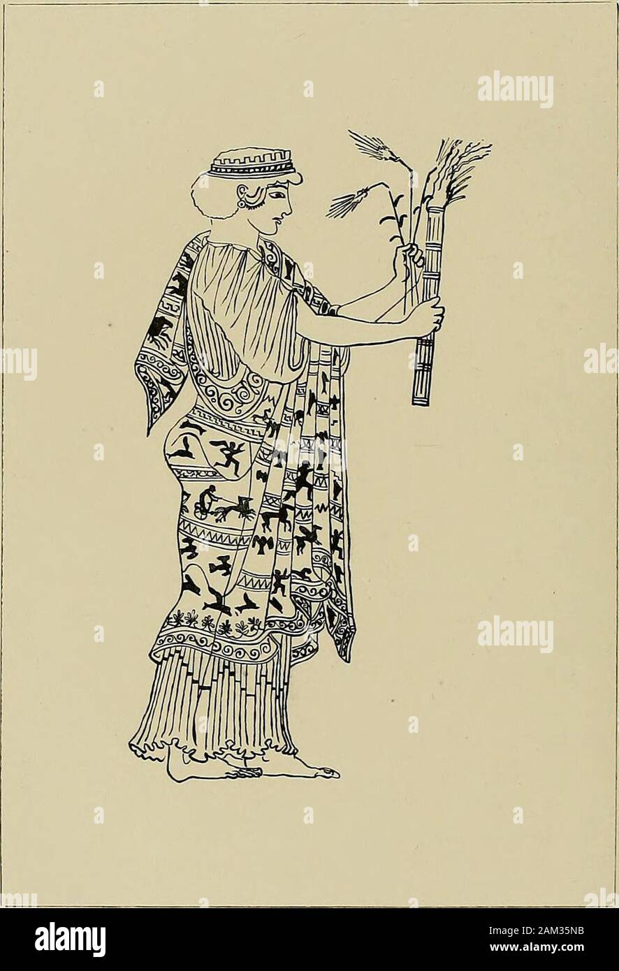 Needlework as art . PI. 16.. Demeter. From a Greek Vase in the British ...